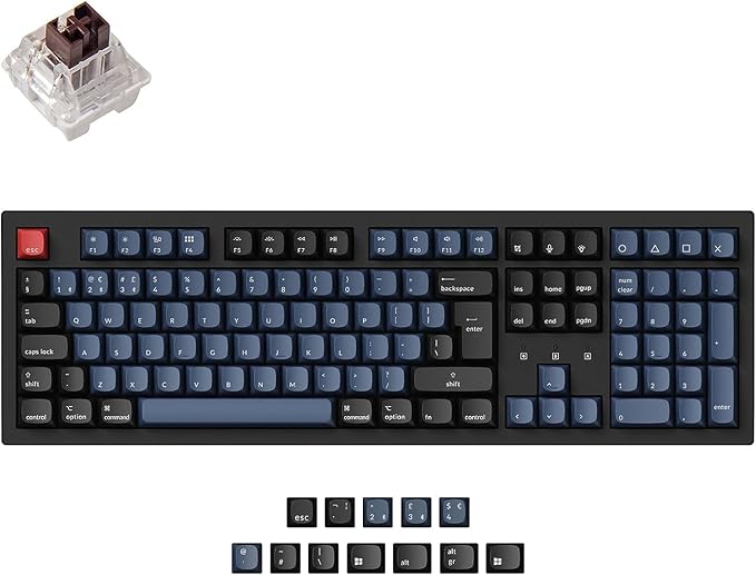 Keychron K10 Pro Wireless Mechanical Keyboard ISO UK Layout 108 Keys ...