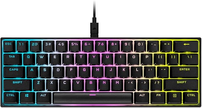 Corsair K65 RGB Mini 60 Percent Mechanical Gaming Keyboard Black ...