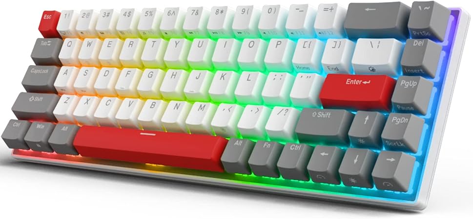 RK Royal Kludge G68 Wireless Mechanical Keyboard with RGB Red Switch ...