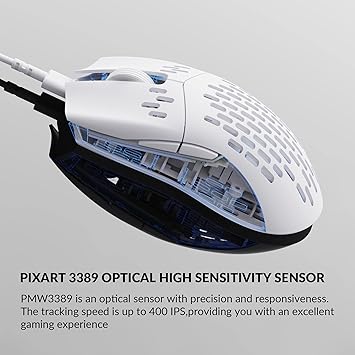 Keychron M1 Wired Gaming Mouse 16000 DPI Ultra-Lightweight RGB White ...
