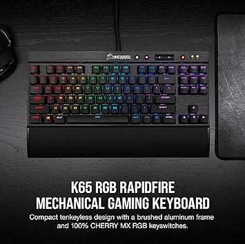 Corsair K65 Rapidfire RGB Mechanical Gaming Keyboard USB Passthrough ...