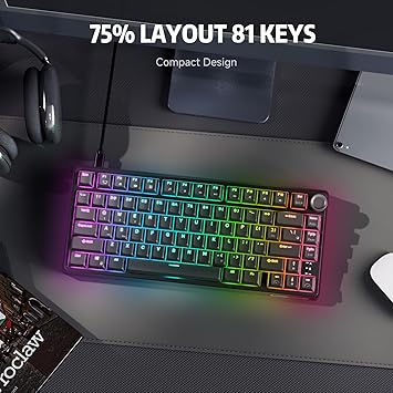 RK Royal Kludge R75 Wired Gaming Keyboard with Hot-Swap Brown Switches ...