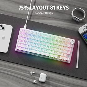 RK Royal Kludge R75 Mechanical Keyboard 75% Wired RGB Gaming Keyboard ...